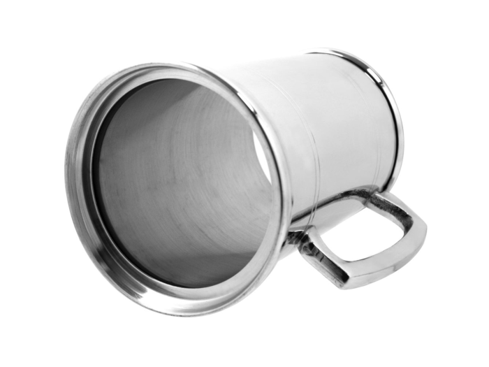 Glass Bottom English Pewter Tankard - East Riding Engraving